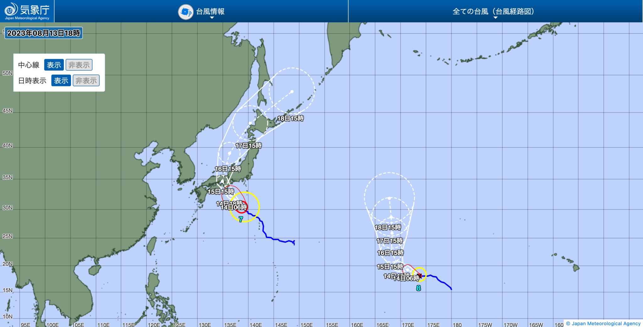 台風7号ラン2023の進路予想!米軍ヨーロッパ・気象庁の進路図の比較と日本列島への接近・上陸は?｜FunLIfeHack